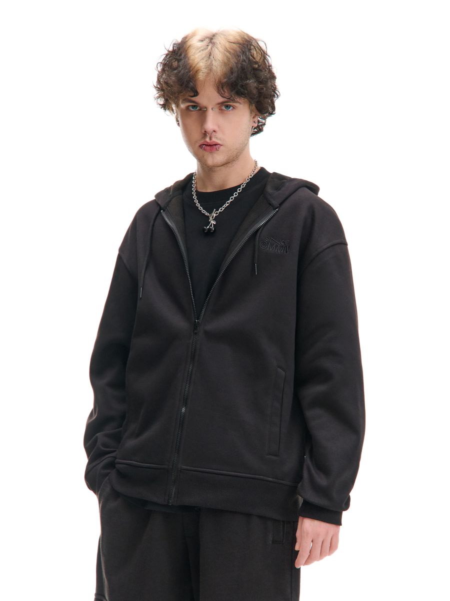 Hanorac cu glugă și fermoar Culoare negru - CROPP - 241DS-99X