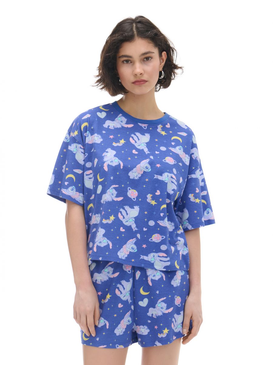 Dvojdielne pyžamo Stitch Farba indigová - CROPP - 2708Z-57X