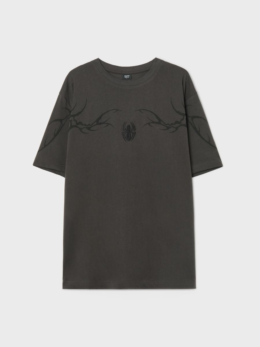 Crna majica s printom Spider-Man symbiote Boja tamnosivo - CROPP ...