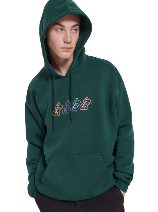 Hanorac pentru bărbați cu glugă Culoare verde-închis - CROPP - 3129R-79X