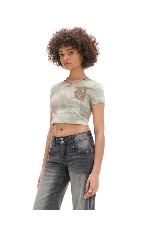 Majica kratkih rukava s printom preko cele površine Boja šareno - CROPP ...