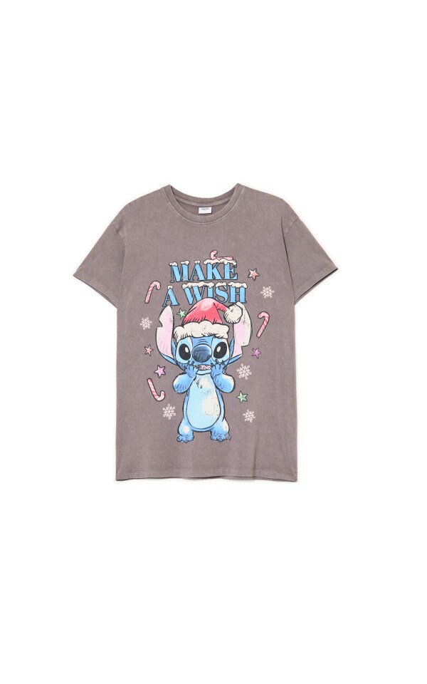 Tricou cu motiv de Crăciun Stitch Culoare gri deschis - CROPP - 122AS-09M