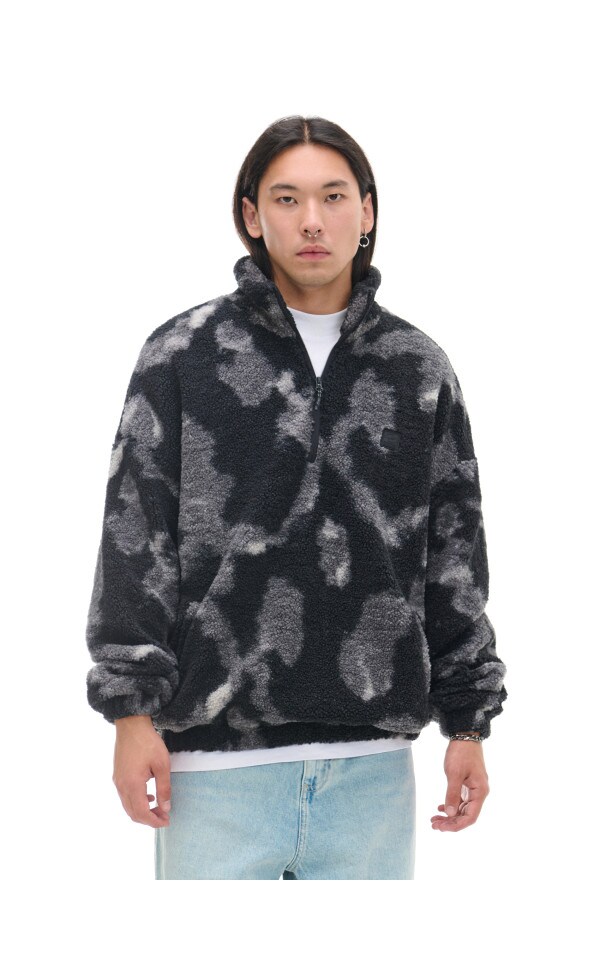 Pulover din fleece, cu guler înalt Culoare negru - CROPP - 152AT-99X