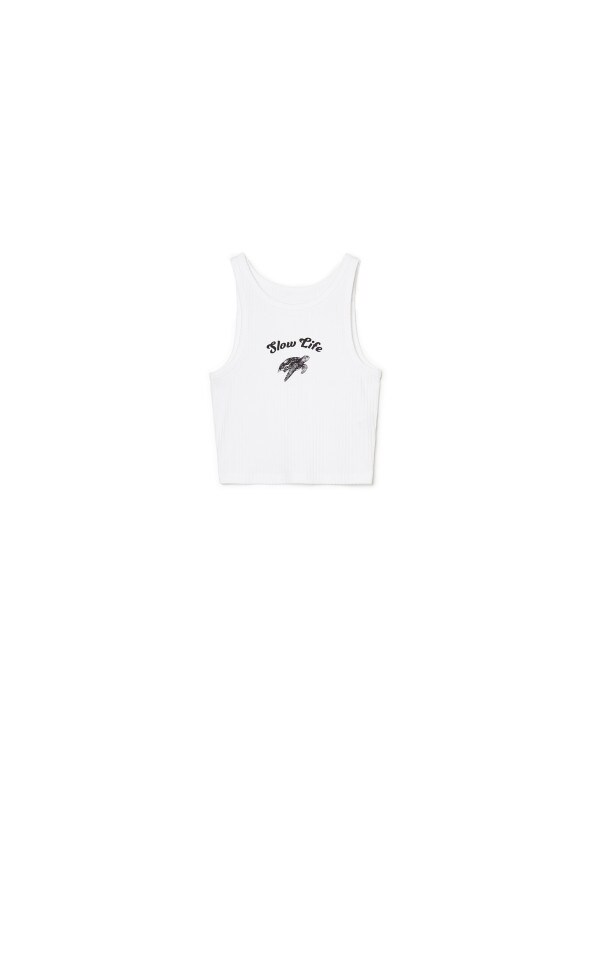 Beli tank top sa printom Boja white - CROPP - 2315S-00X