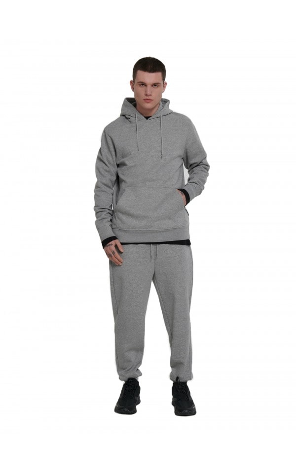 Felpa grigia con cappuccio, CROPP, 3095R-09M