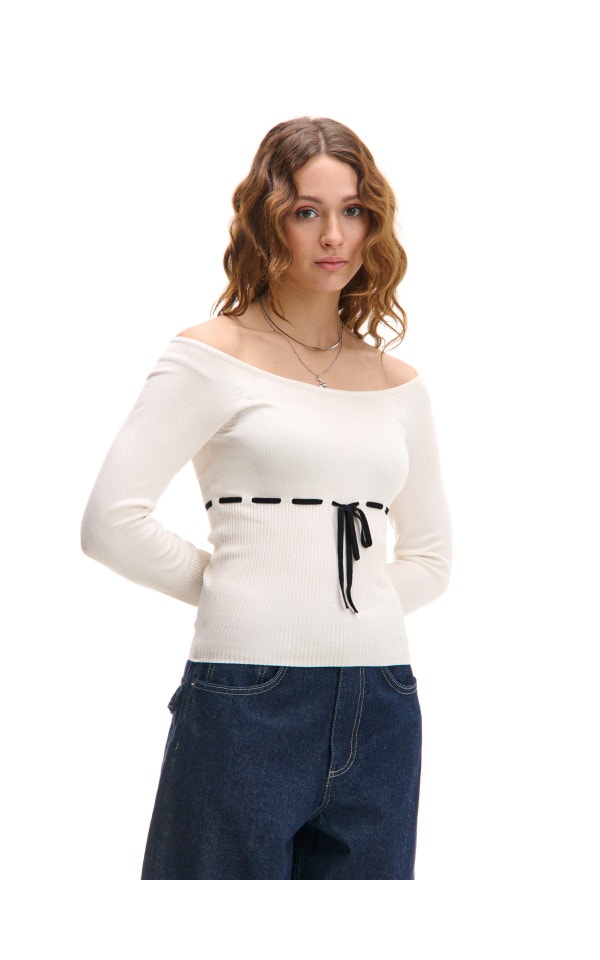 Jersey Color Crema Cropp 380cu 01x