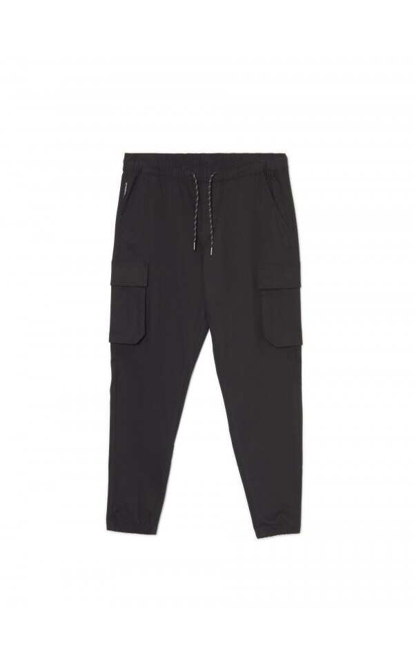 Czarne Joggery Z Kieszeniami Cargo Cropp 4183w 99x