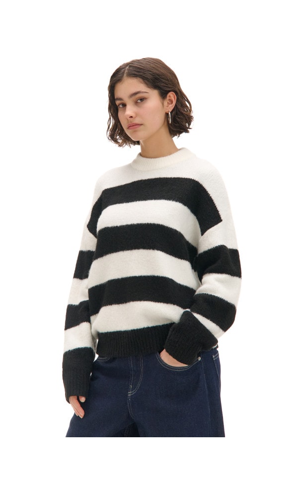 Sweter w czarno-białe paski - CROPP - 470AR-00X