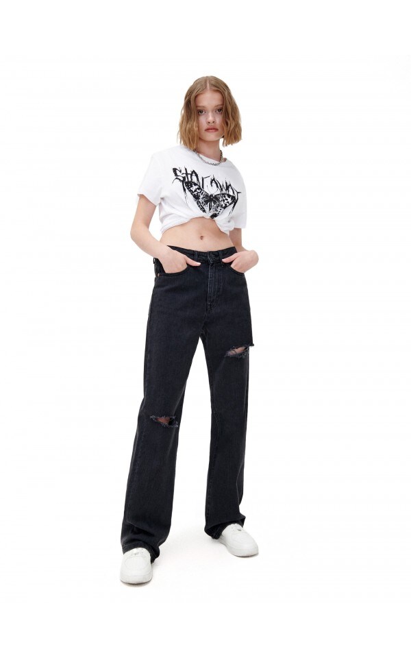 Pocepane straight farmerke, CROPP, 5894N-99J