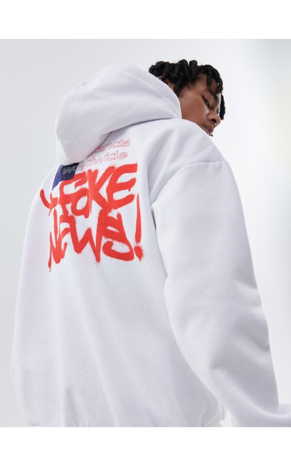 Hanorac comfort fit cu imprimeu, CROPP, 7097L-00X