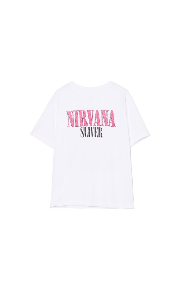 Bela majica s printom Nirvana Boja white - CROPP - 722CU-00X