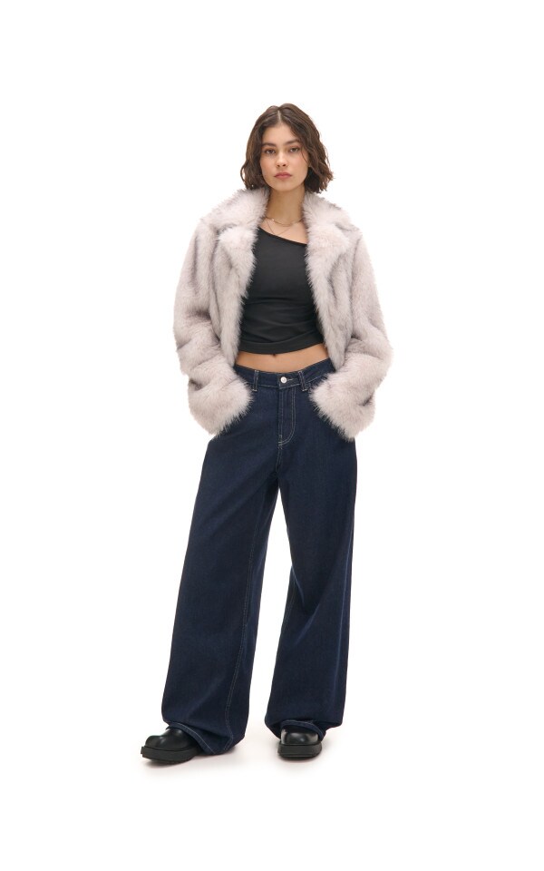 Blugi baggy Culoare bleumarin - CROPP - 771AQ-59J