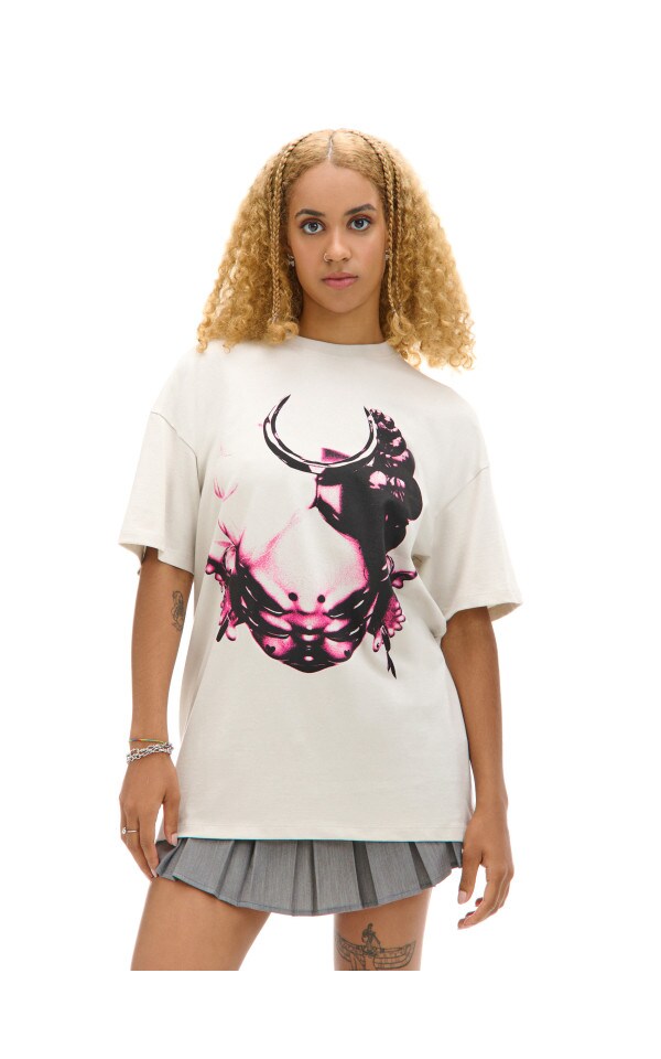 Εμπριμέ μπλούζα Melanie Martinez Χρωμα ΛΕΥΚΟ - CROPP - 807AR-00M