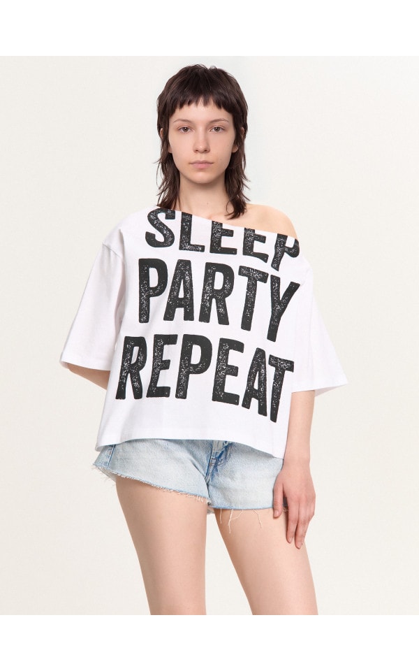 Bluza s natpisom Boja bijela - CROPP - 882CU-00X