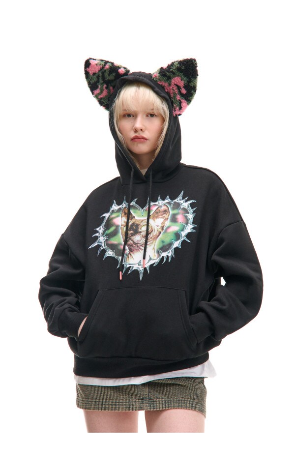 Sudadera con capucha y orejas Color Negro - CROPP - 905CT-99X