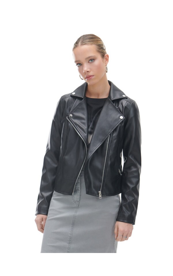 Geacă din imitație de piele Culoare negru - CROPP - 9315U-99X