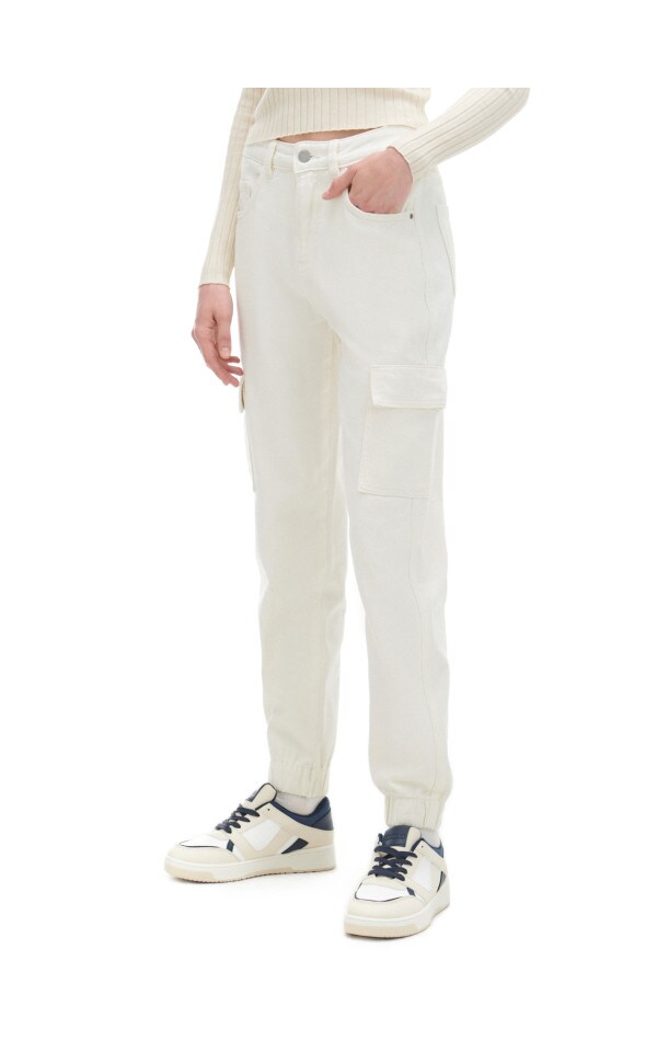 Vaqueros jogger cargo Color crema - CROPP - 9880Y-01J