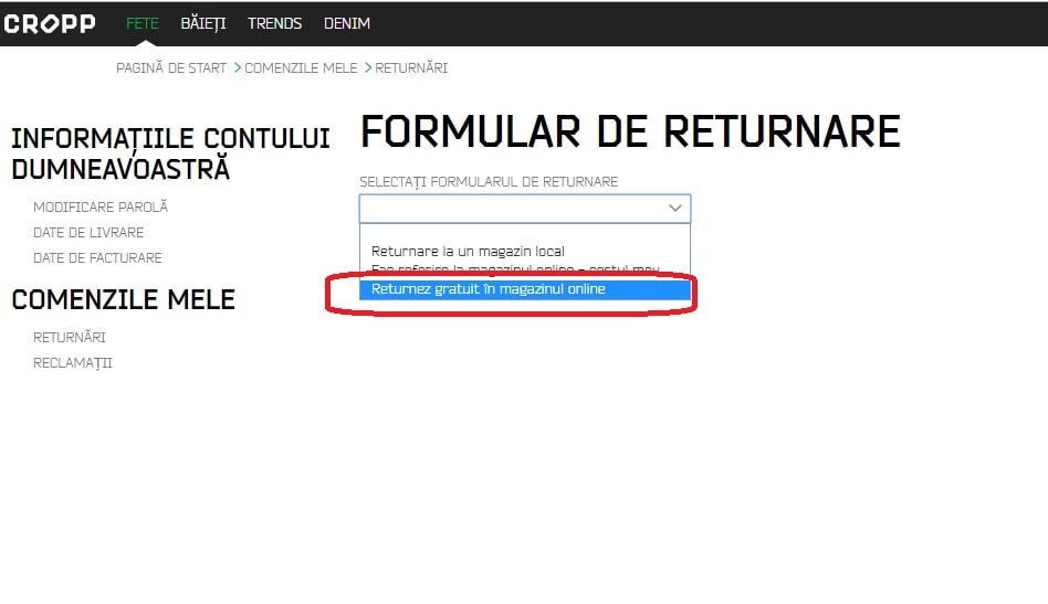 Cum returnez produsele